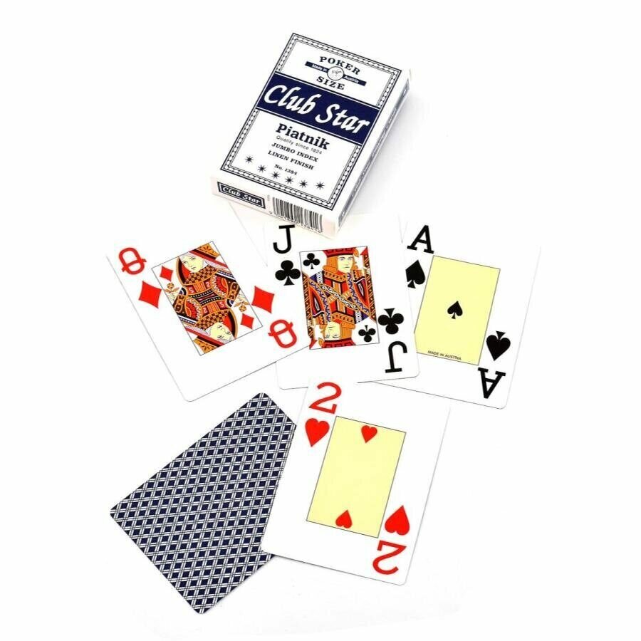 Карты для покера piatnik Club Star, джамбо индекс,1824, синяя рубашка, 55л