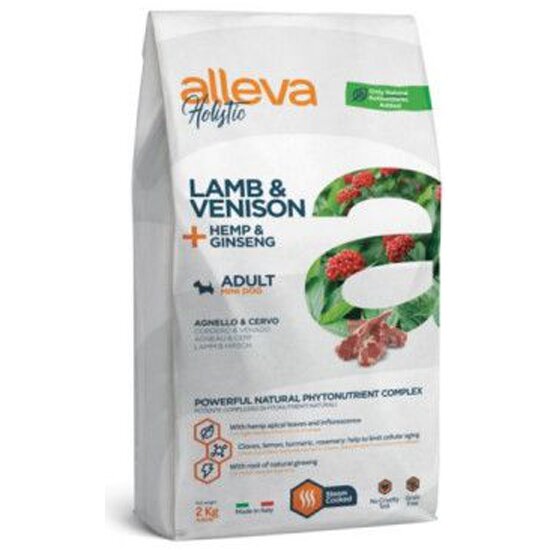 Корм сухой Alleva Allеva Holistic для взрослых собак с ягненком и олениной, коноплей и женьшенем, мини 2 кг