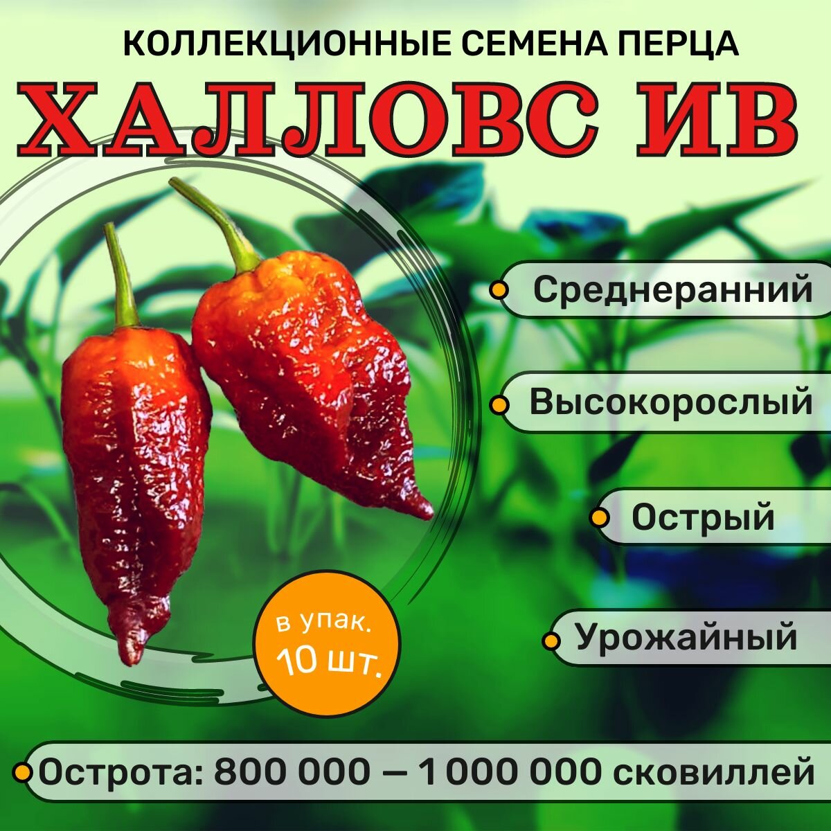 Коллекционные семена Перец острый Халловс Ив