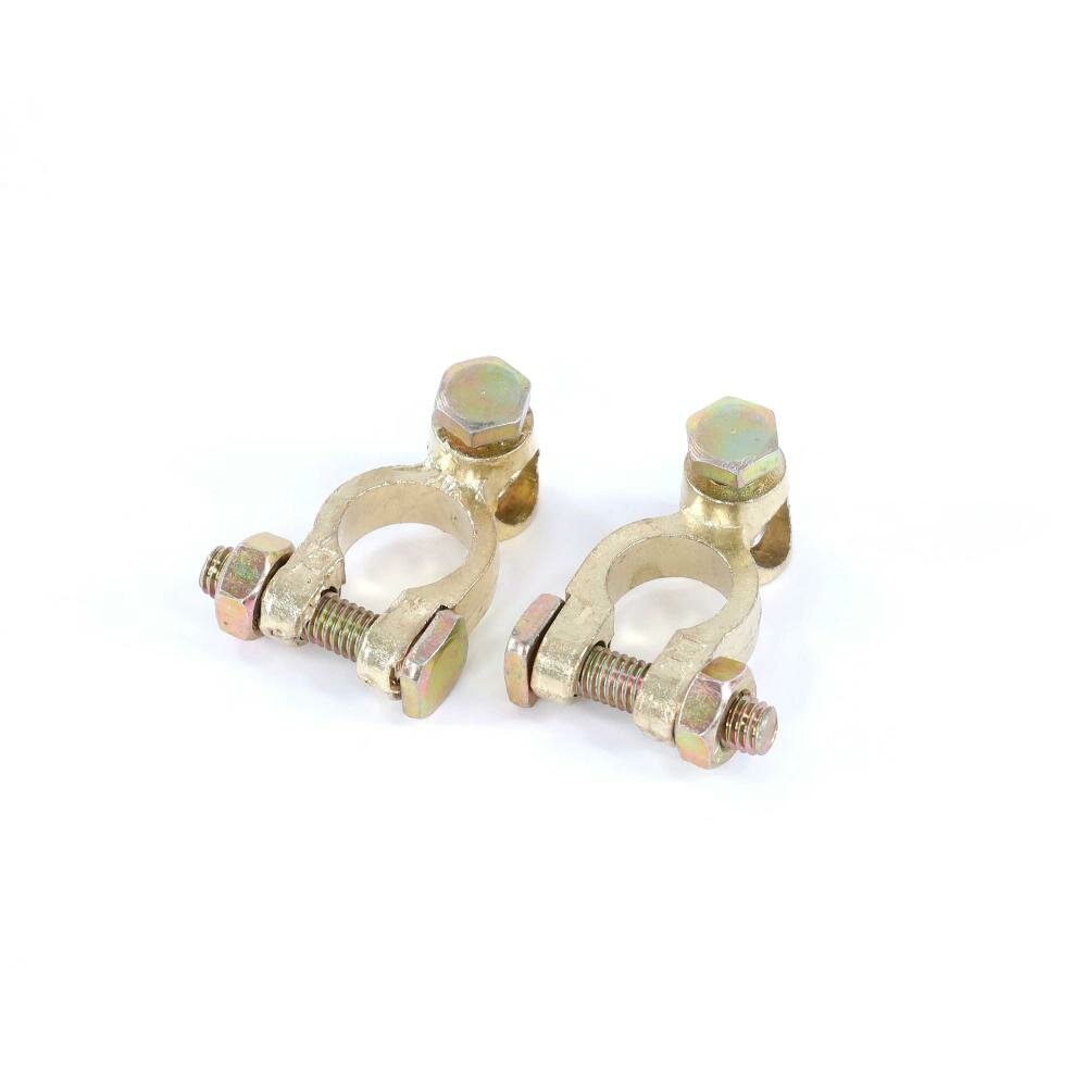 Клемма АКБ латунь (под зажим провода болтом М6), (к-т 2 шт.)