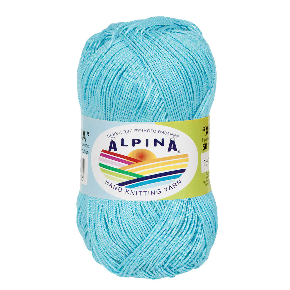 Пряжа ALPINA "XENIA" 100% мерсеризованный хлопок 50 г 240 м №122 св. голубой