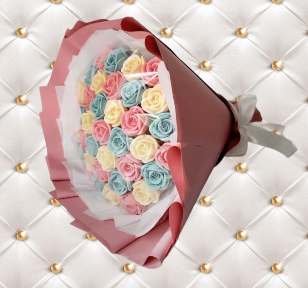 Сладкий букет из конфет "ShokoTrendy" SND168 Первая Букетная, шоколадные розы, 444 г