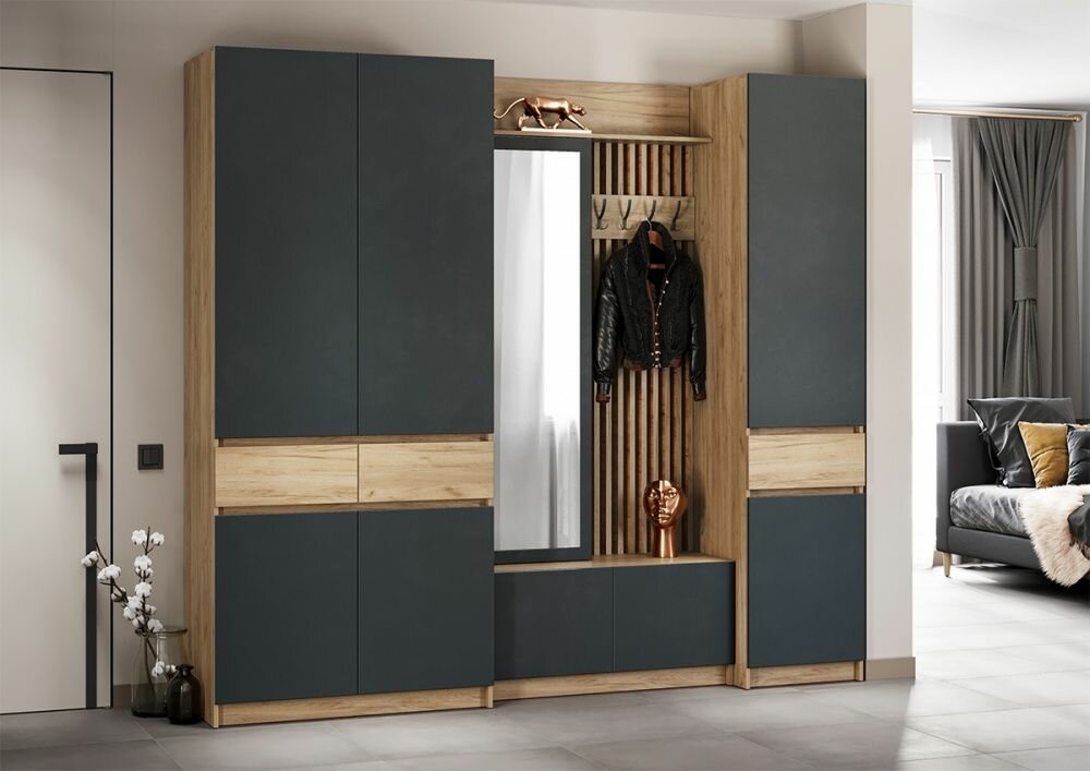 Прихожая Стоуби 1, серый графит (000062204, 000062205, 000062206) (Интерьер-Центр)