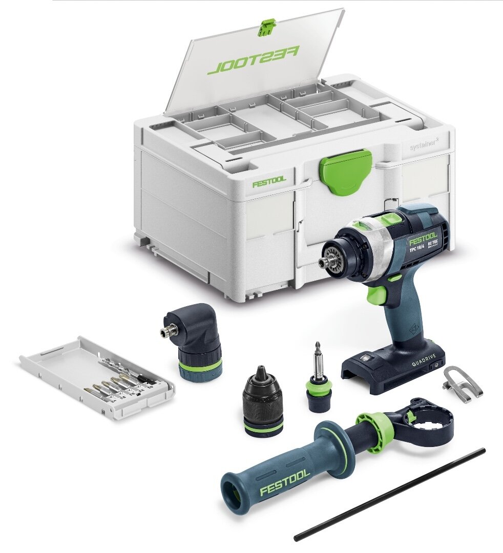 Аккумуляторная ударная дрель-шуруповёрт Festool QUADRIVE TPC 18/4 I-Basic-Set