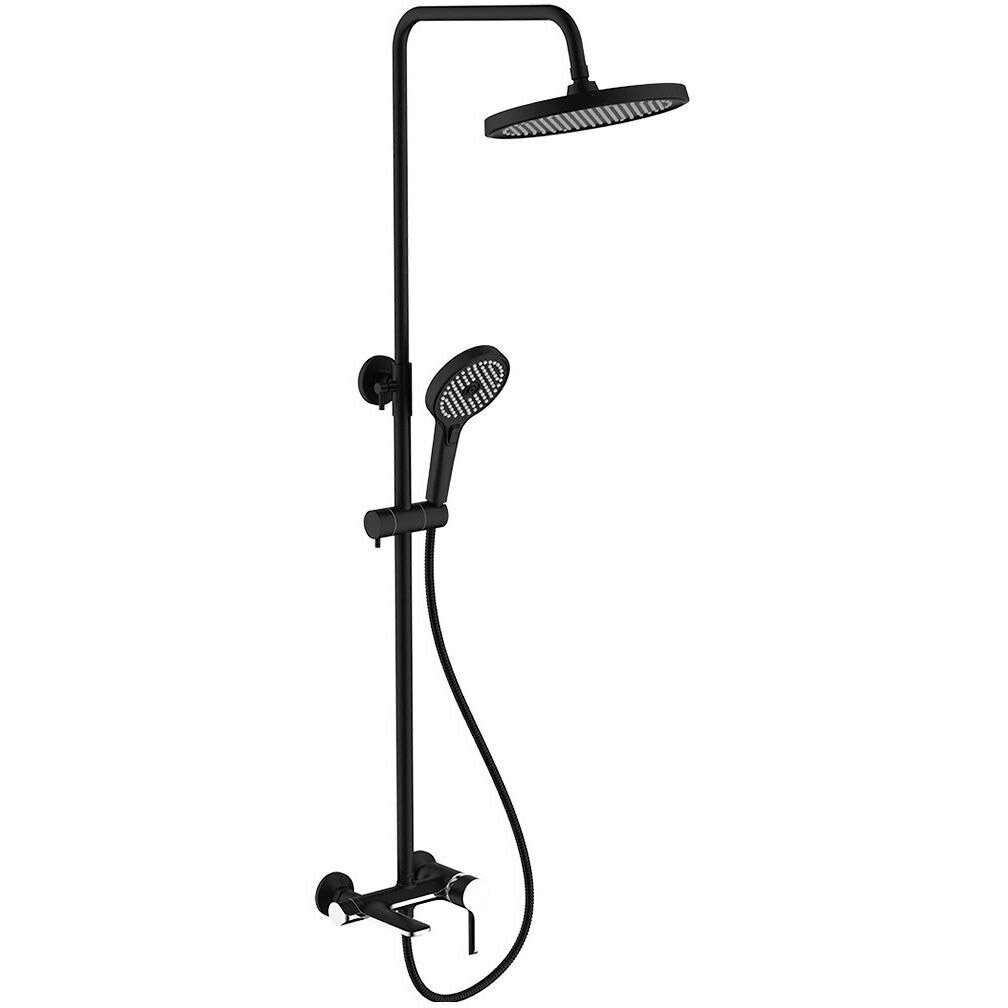 Душевая система с тропическим душем Gappo G2403-6 латунь, цвет черный/хром