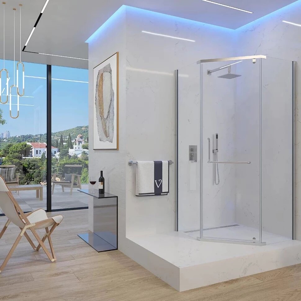 Душевой уголок 80x80 см Veconi Rovigo RV36-80-01-C5 прозрачное
