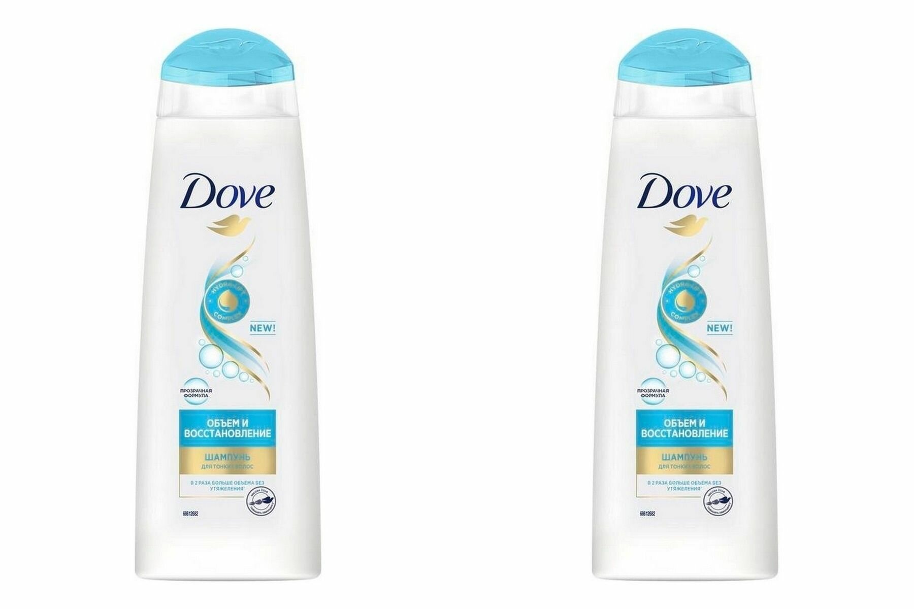 DOVE Шампунь для волос восстановление И объём, 250 мл , 2шт.