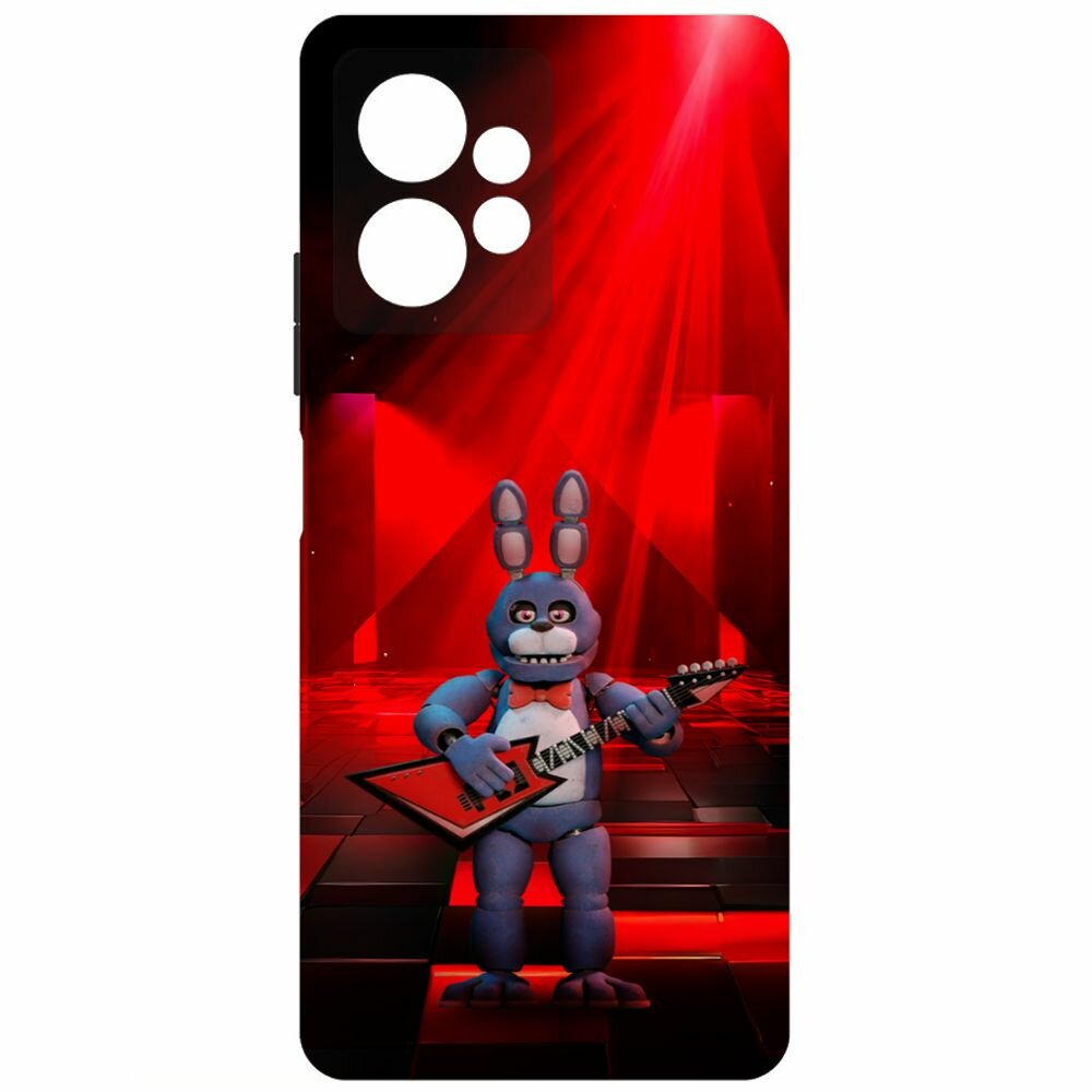Чехол-накладка Krutoff Soft Case фнаф (FNAF) - Бонни с гитарой для Xiaomi Redmi Note 12 4G черный