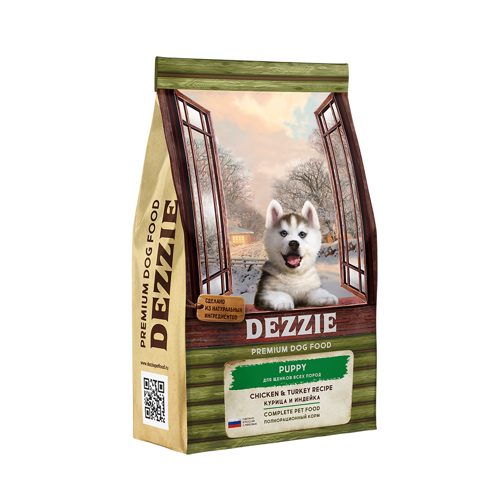Корм сухой Dezzie Puppy курица и индейка для щенков всех пород (800 г)