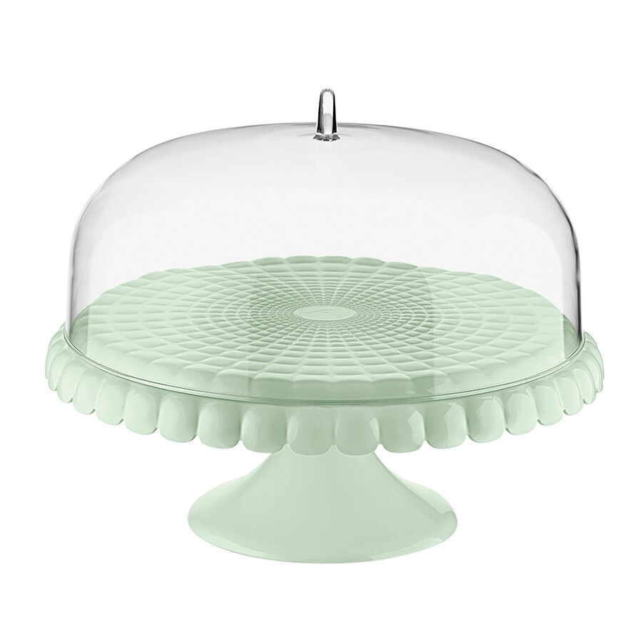 Тортовница d30 см блюдо для торта и десертов с крышкой Tiffany зеленое Guzzini 199401243