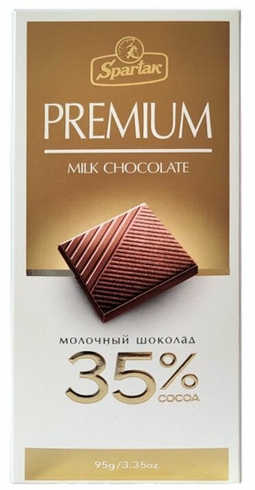 КФ Спартак Шоколад молочный Премиум, 35%, 95 г