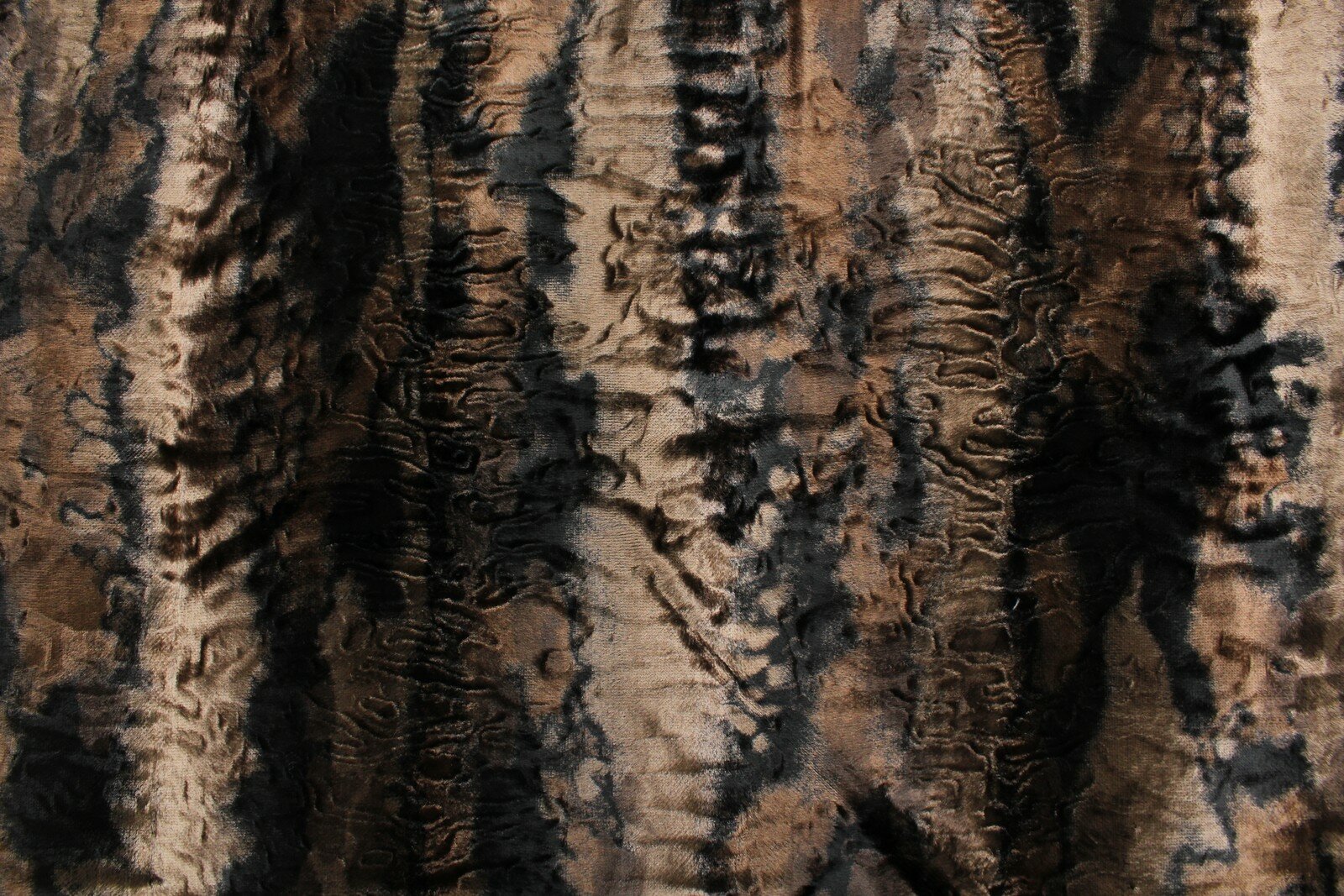 Ткань Мех искусственный под каракульчу серо-бежево-коричневые пятна, ш138см, 0,5 м