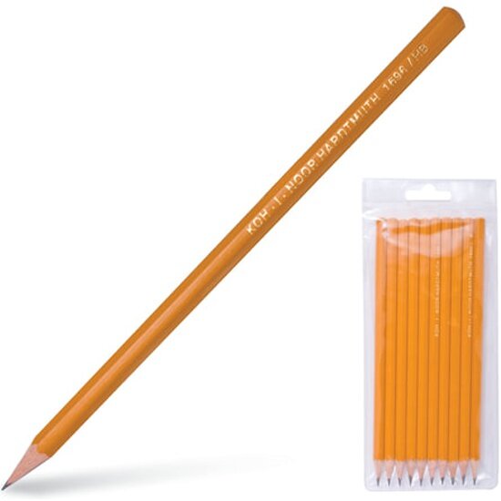 Карандаши Koh-i-noor чернографитные , набор 10 шт, 2Н-2В, без резинки, заточенные