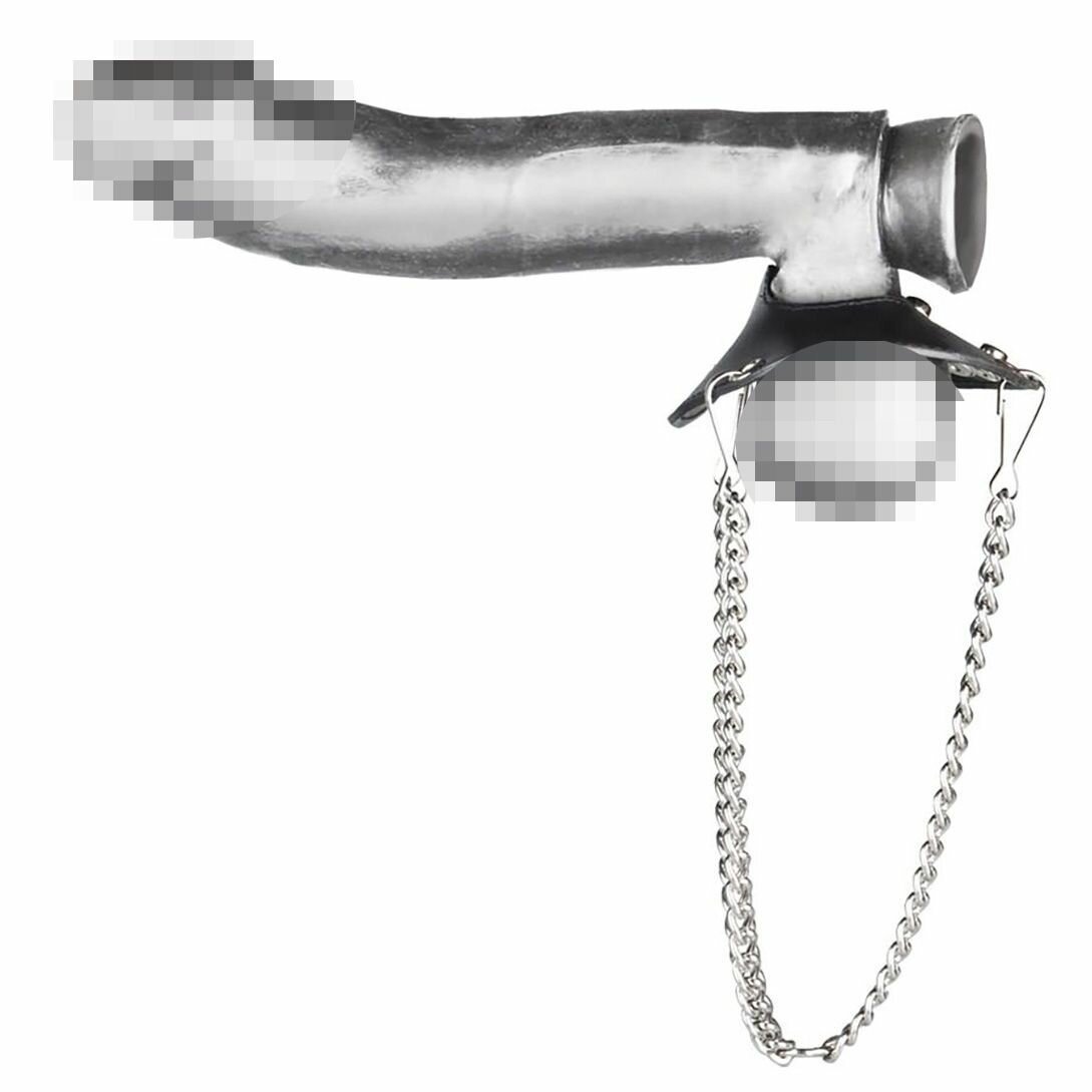 Утяжка для мошонки из искусственной кожи с цепочками PARACHUTE BALL STRETCHER