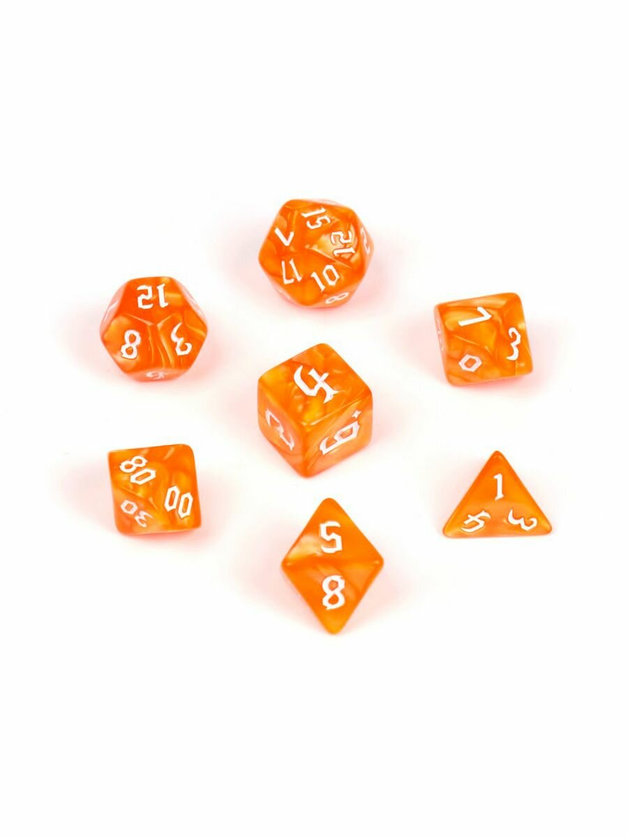Набор кубиков Dungeons and Dragons ДнД, янтарь, 7 шт