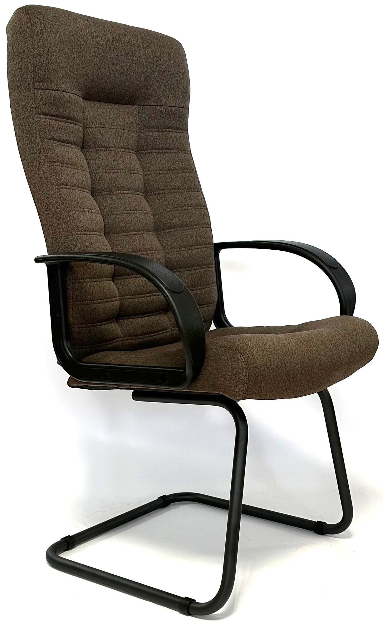 Стул компьютерный без колес Атлант, ткань рогожка, цвет коричневый