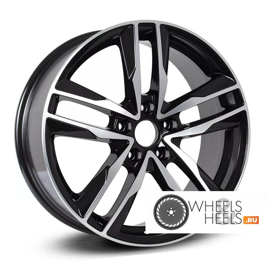 Диск автомобильный литой RST R128 18x7.5 5x114.3 et45 dia67.1 Черный с полированной лицевой поверхностью