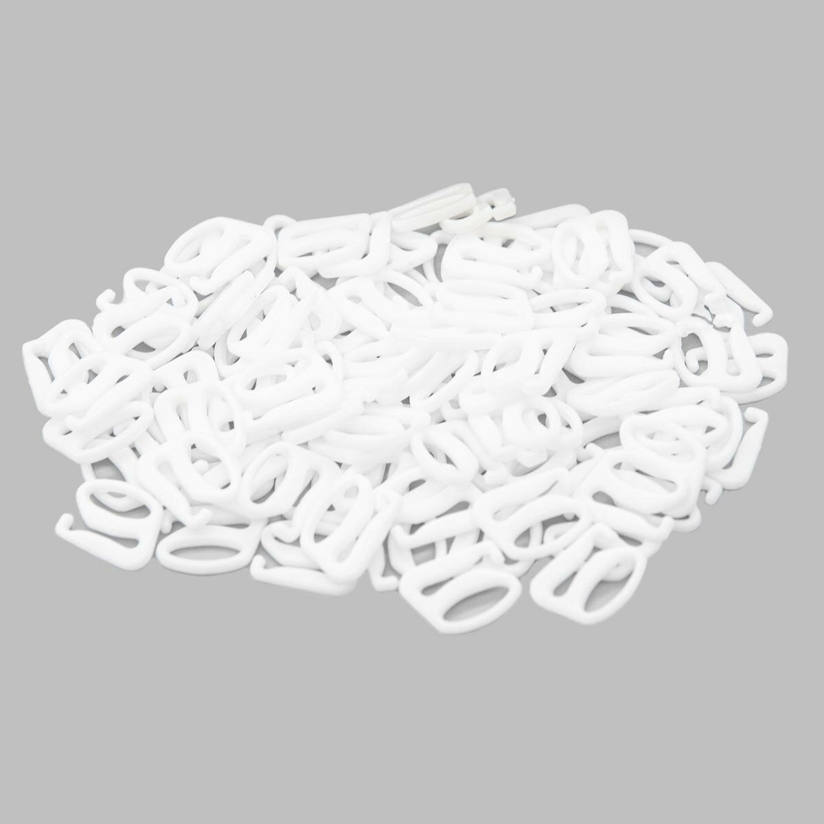 Крючки для бретелей 8 мм, 100 шт, 100 шт, пластик, Айрис (белые)