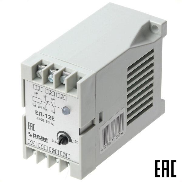 Реле контроля фаз ЕЛ-12Е 380В 5А 2 перекл. к-та Реле и Автоматика Москва