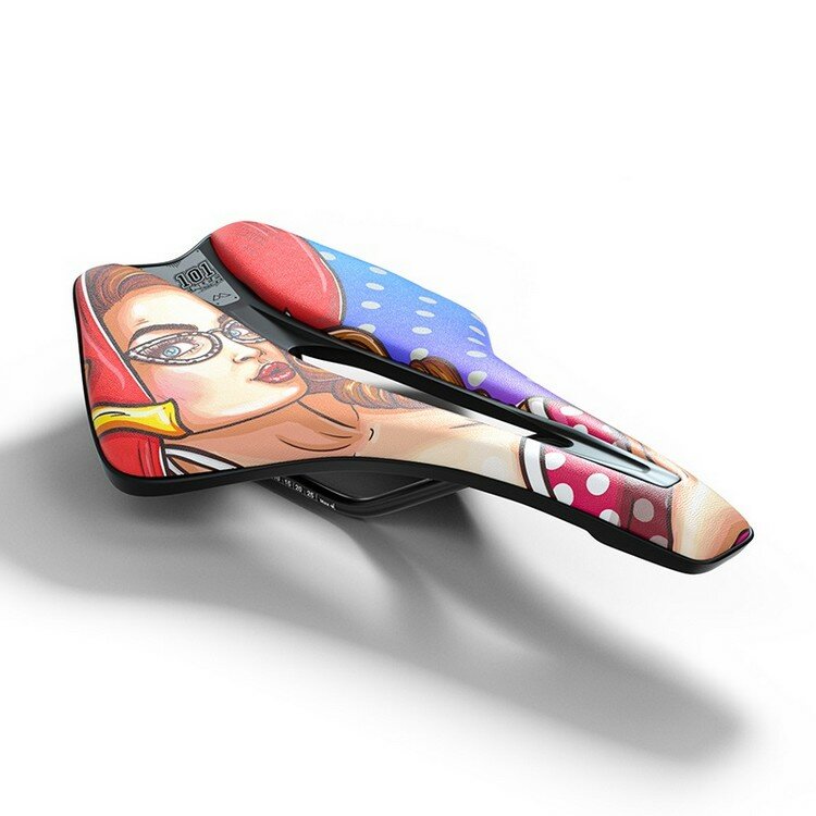 Седло велосипедное Enlee DS-30C для MTB, фитнеса с цветным принтом унисекс