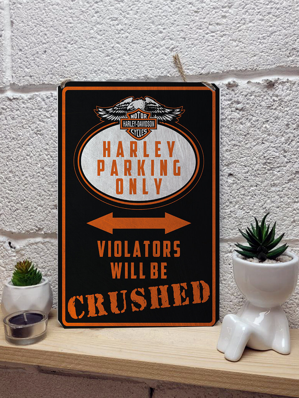 Табличка парковка для мотоциклов Harley Davidson Харлей Дэвидсон3, готовый подарок