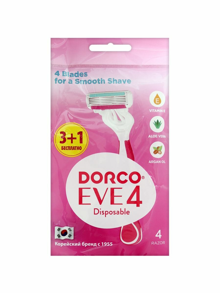 Dorco Eve4 - Одноразовые станки для бритья женские 4 шт