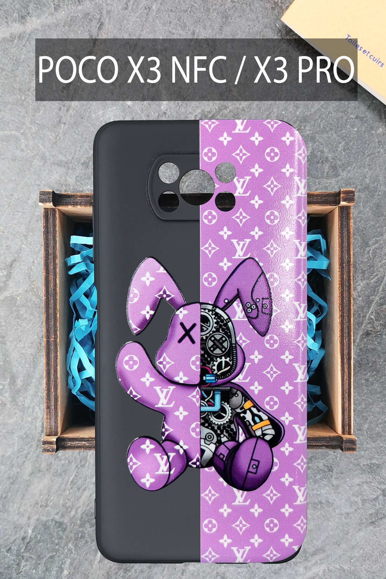 Силиконовый чехол на Poco X3 NFC / Poco X3 Pro с принтом Фиолетовый заяц Поко Х3 / Поко Х3 Про