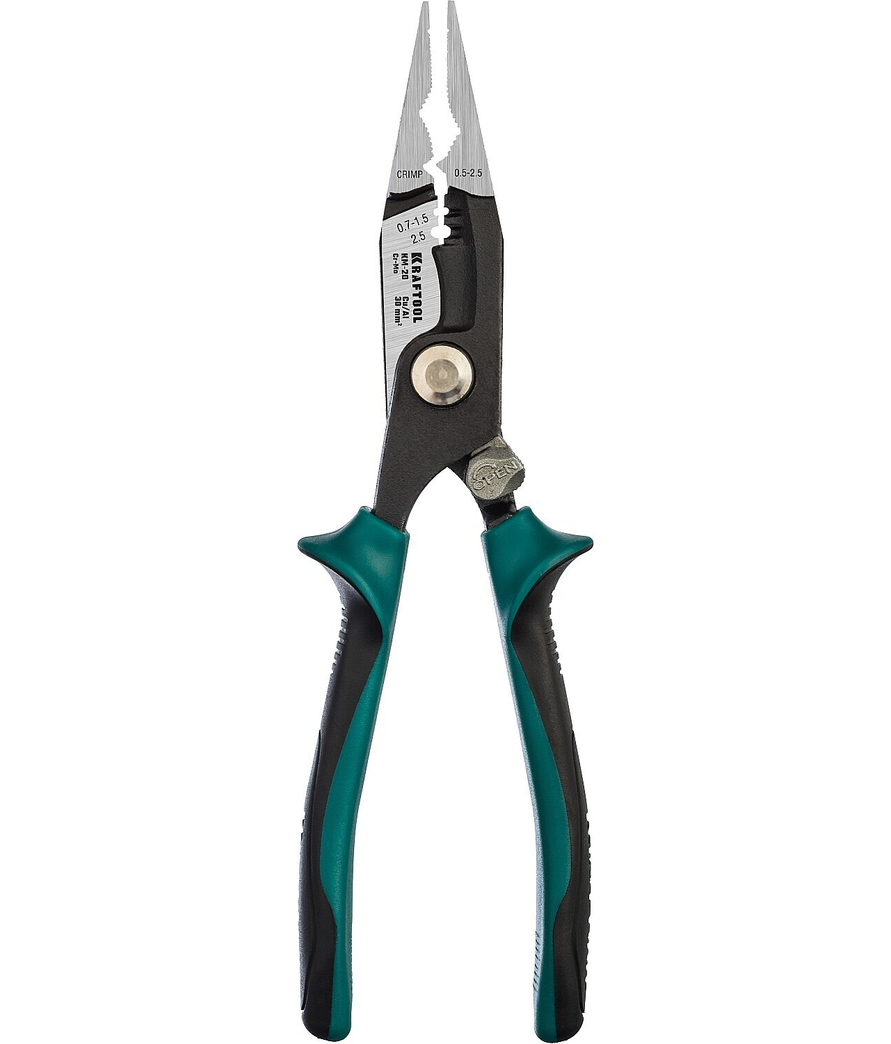 KRAFTOOL KM-20, резка, d 15мм, зачистка 0.75 - 2.5 мм2, клещи многофункциональные (23336-20)