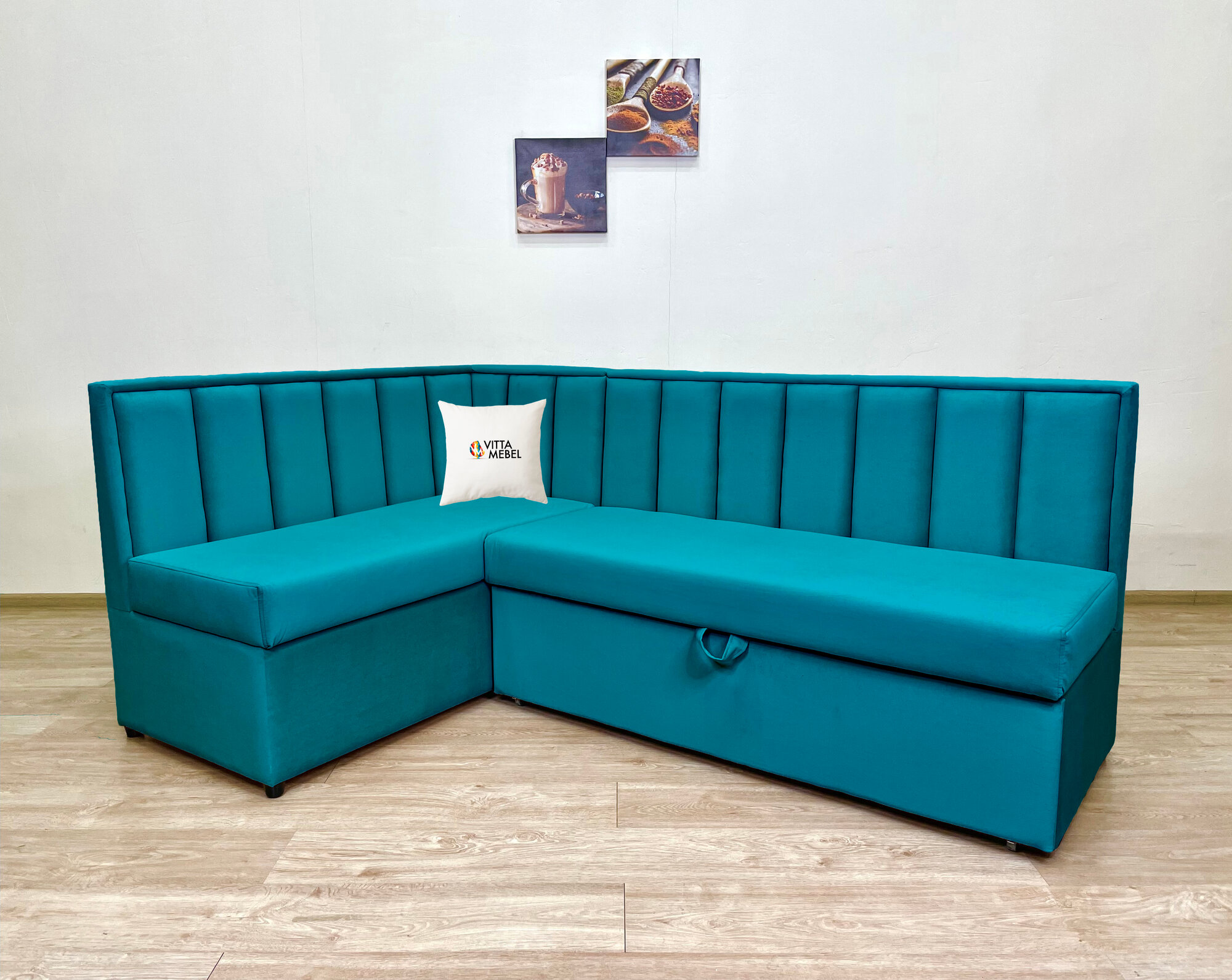 Кухонный уголок Santorini угол левый, голубой