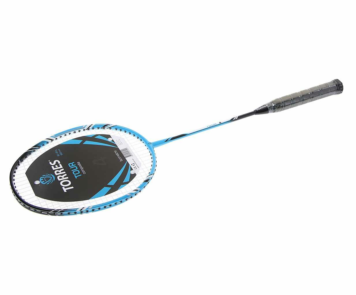 Ракетка для бадминтона графитовый стержень алюминиевый обод Tour 4, BD-501, TORRES