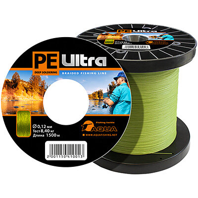 Плетеный шнур для рыбалки PE ULTRA Olive 0,12mm 1500m