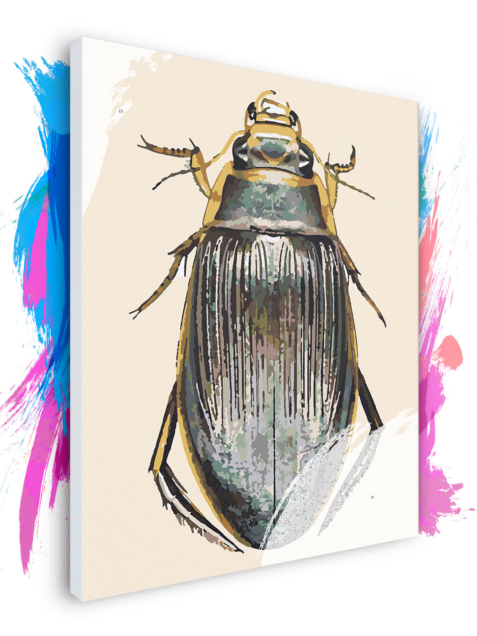 Картина по номерам на холсте Золотисто-серый жук, 30 х 40 см