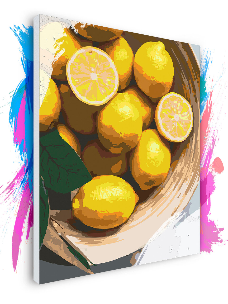 Картина по номерам на холсте Чаша с лимонами, 40 х 50 см