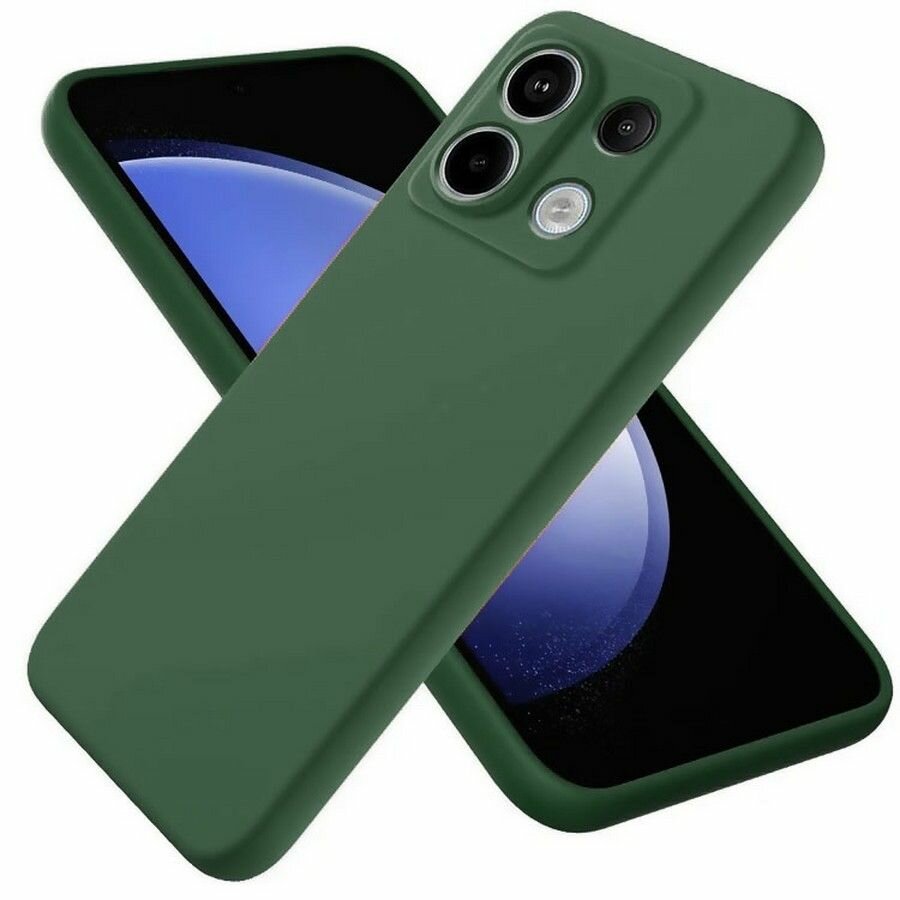 Силиконовая накладка Silky soft-touch для Xiaomi Redmi Note 13 4G зеленый