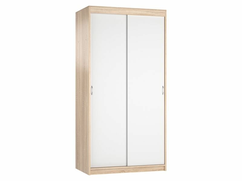 Шкаф купе для одежды со штангой "Эко 2" 140х220х45 Дуб сонома / Белый