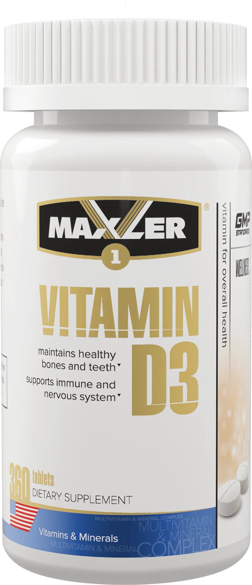 Витамин Д3 1200 МЕ для костей и зубов, Maxler Vitamin D3 1200 IU 360 tabs