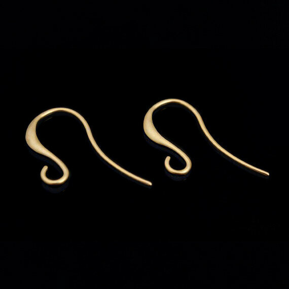 Швензы открытые, 14мм, Корея, лаконичные, базовый материал - латунь, матовые позолоченные, пара