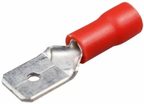 Клемма папа изолированная для провода сечением 0,5-1,5мм2 4,8х0,8мм красная арт. 44033S Sorrex OY 100 штук