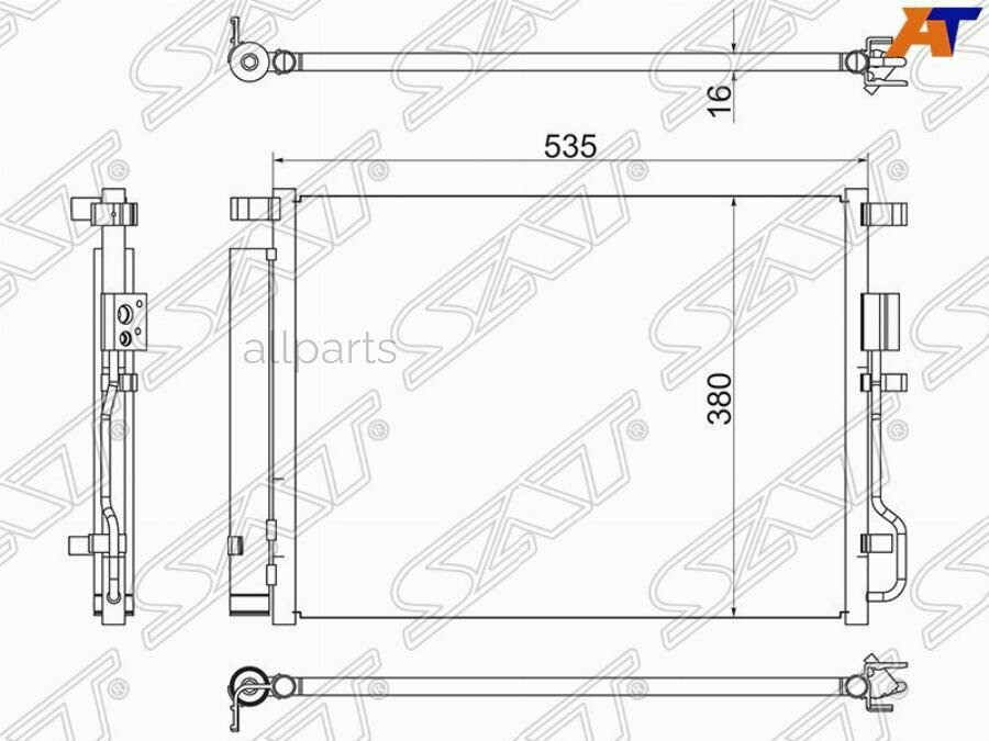 SAT ST-HY15-394-0 Радиатор кондиционера Hyundai Tucson 15-21 / Kia Sportage 15-22