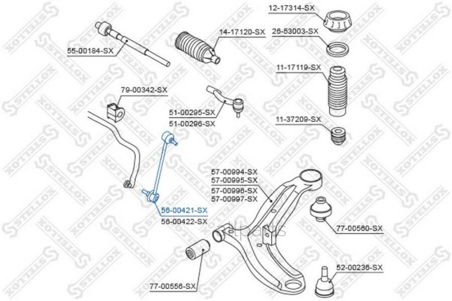 STELLOX 5600421SX тяга стабилизатора переднего левая!\ Kia Soul 08>