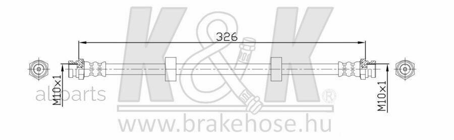 K&K FT0511 Шланг тормозной задн MAZDA: MPV II (LW) 2.0/2.0 DI/2.3/2.5 V6/3.0 i V6 99-