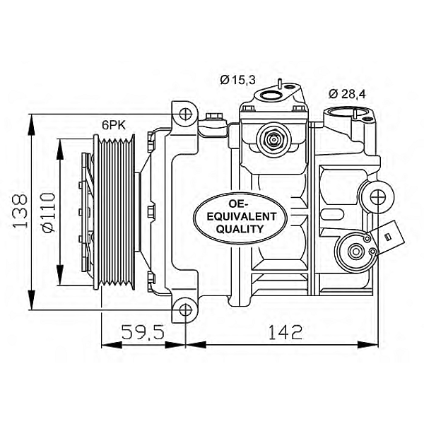 NRF 32147 (1K0260859F / 1K0820803E / 1K0820803F) компрессор кондиционера\ VW crafter 2.5tdi 06