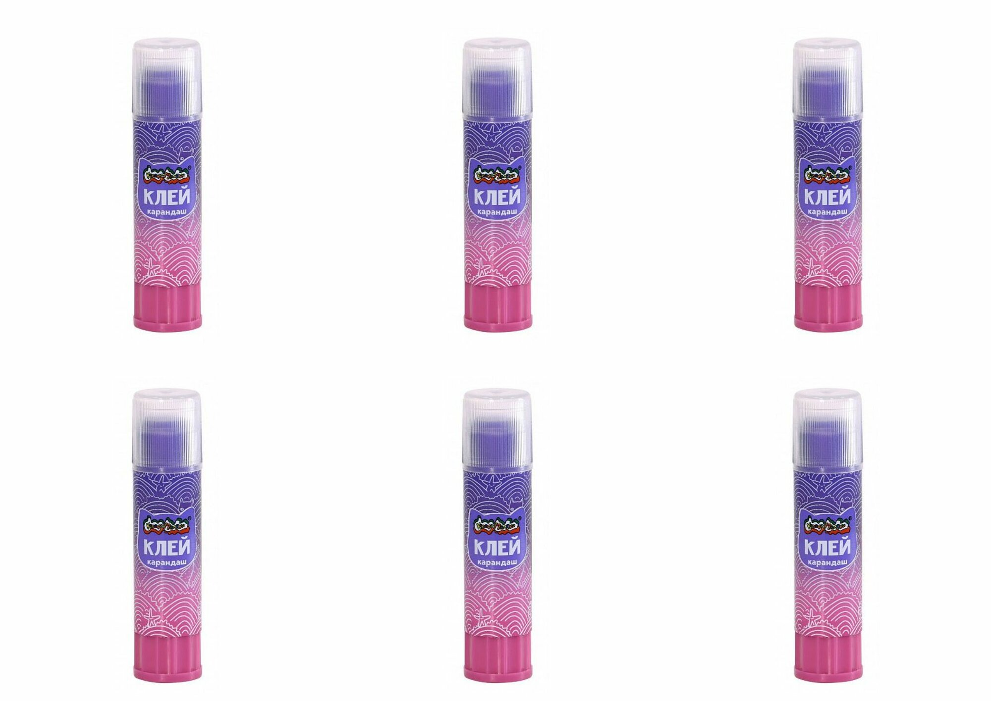 Каляка-Маляка Клей-карандаш Цветной, 15 г, 6 шт