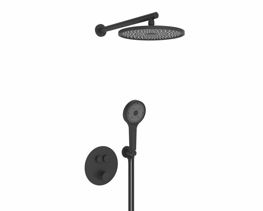 Душевая система скрытого монтажа с термостатом, без излива Vieir V25005-2C черный