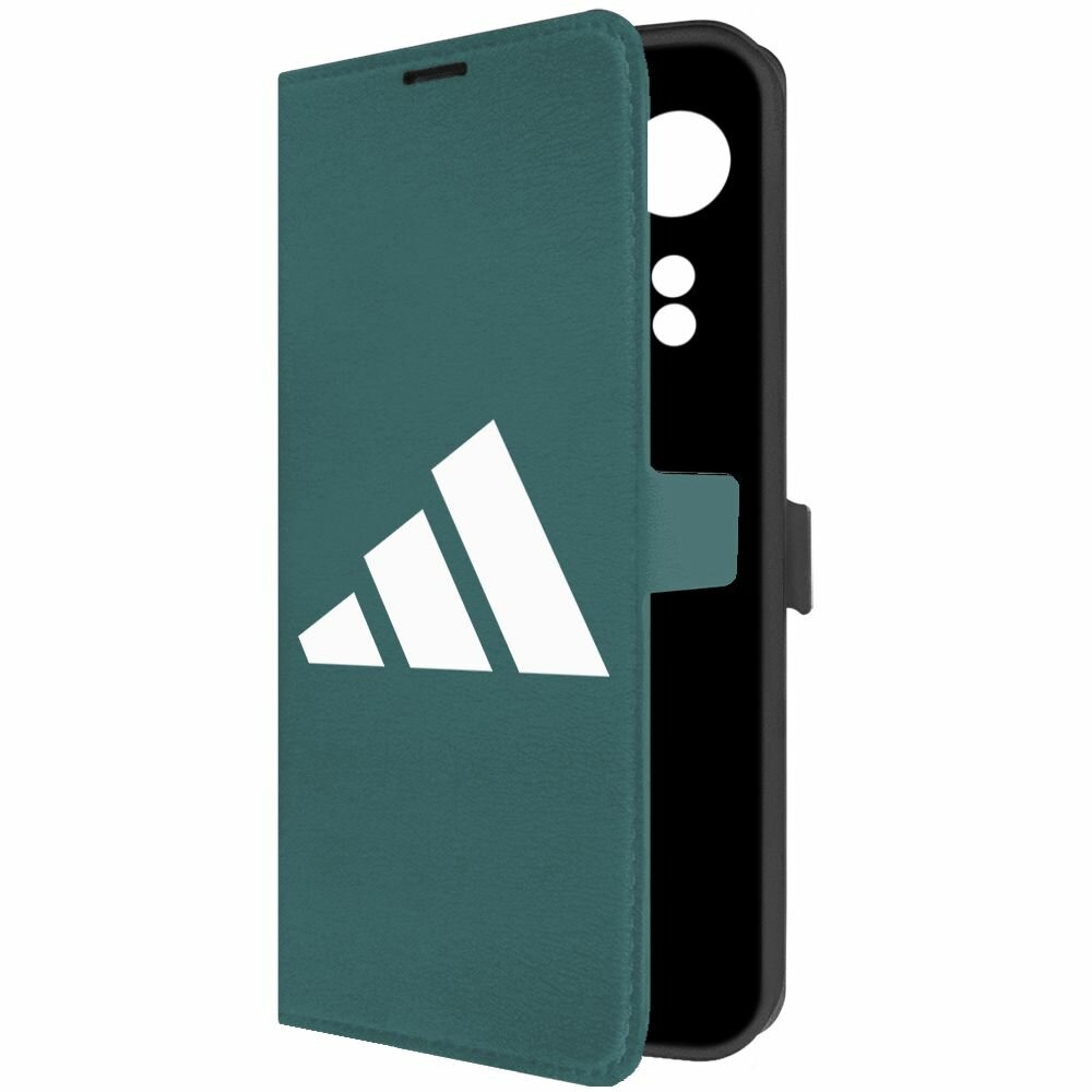 Чехол-книжка Krutoff Eco Book для Oppo A78 4G Adidas (Адидас) (зелёный опал)