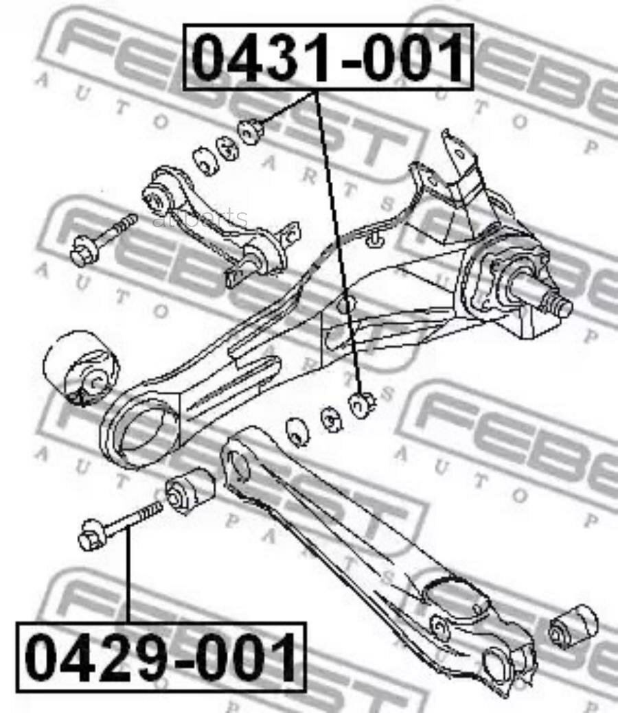 FEBEST 0431-001 Гайка пальца рычага Mitsubishi Lancer CS 2000-2009