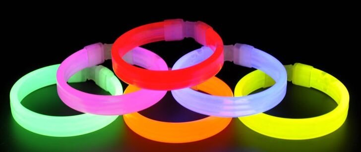 Флуоресцентный браслет, Ассорти, 1,3*20 см, 1 шт.