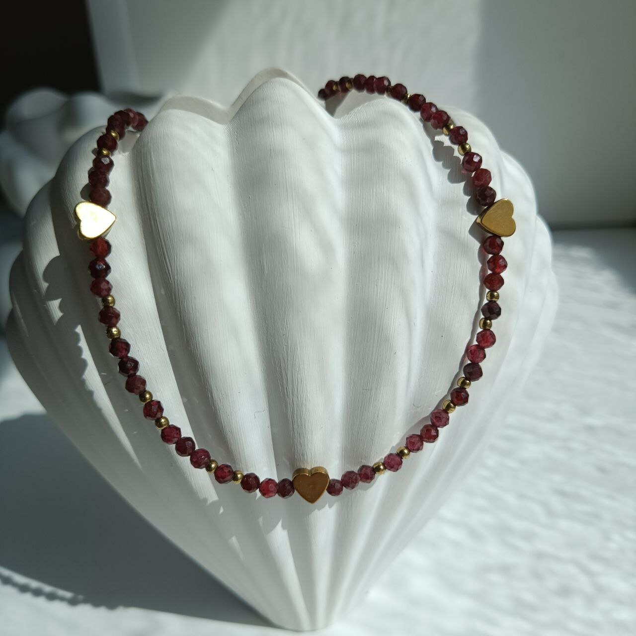 Чокер, гематит, гранат