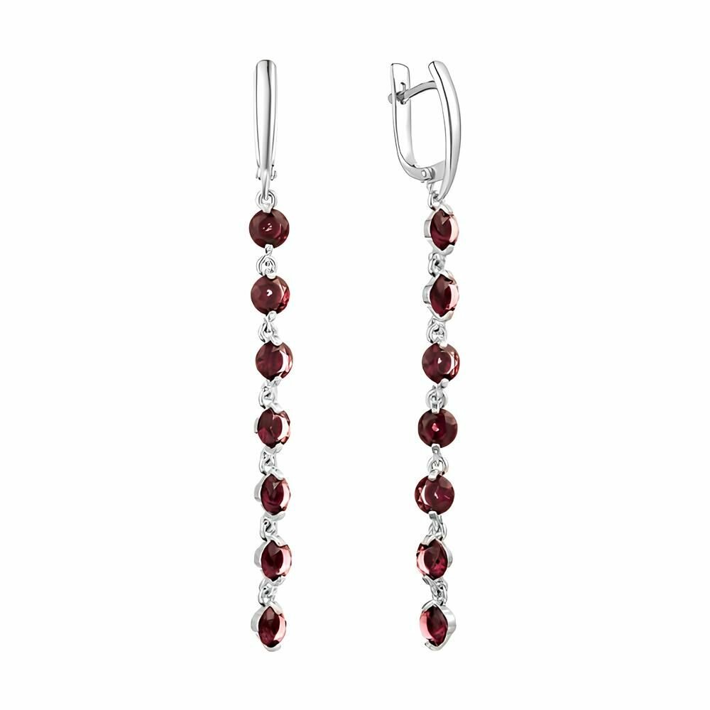 Серьги, серебро, 925 проба, родирование, фианит