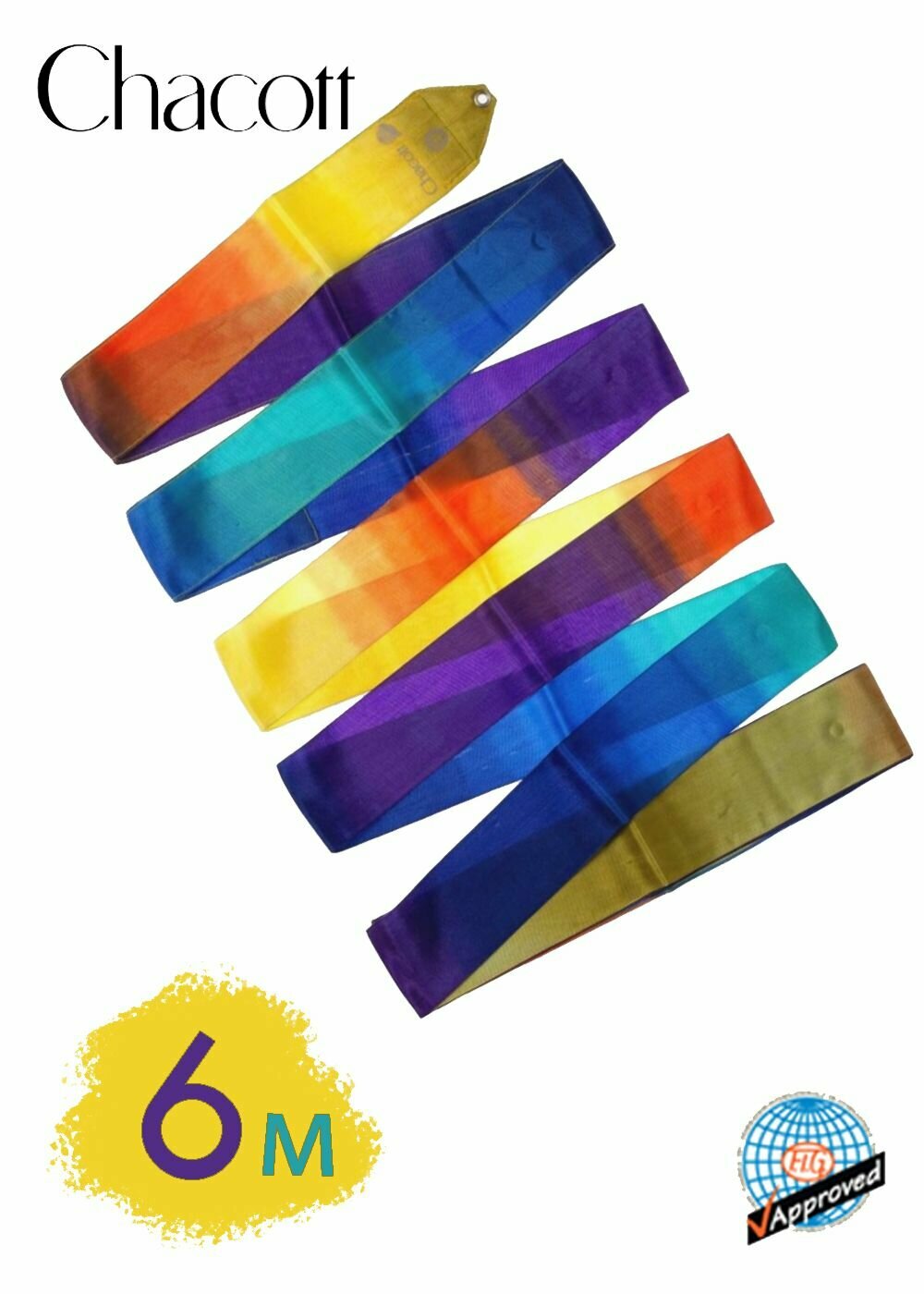 Лента CHACOTT Gradation цветная 6м. 777 (Желтый-Красный-Фиолетовый-Синий-Бирюзовый) FIG